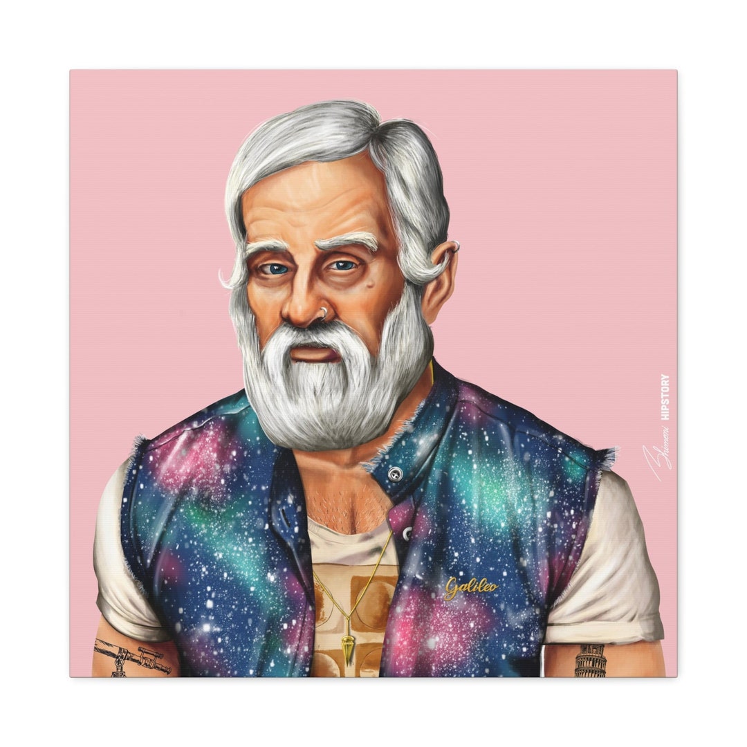 Galileo Galilei Canvas Art Modern Rendition of Renowned Astronomer ...