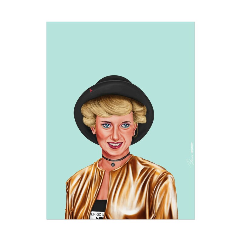 Princess Diana Poster Unique Artistic Tribute Quirky Portrait of Wales ...