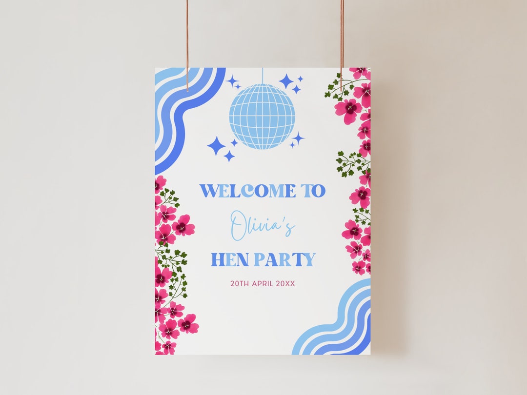 Mamma Mia Welcome Sign, Disco Welcome Sign, Hens Party Welcome Sign ...