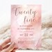 Twenty Fine, 25th Birthday Invitation, Pink Clouds Invite, Editable ...
