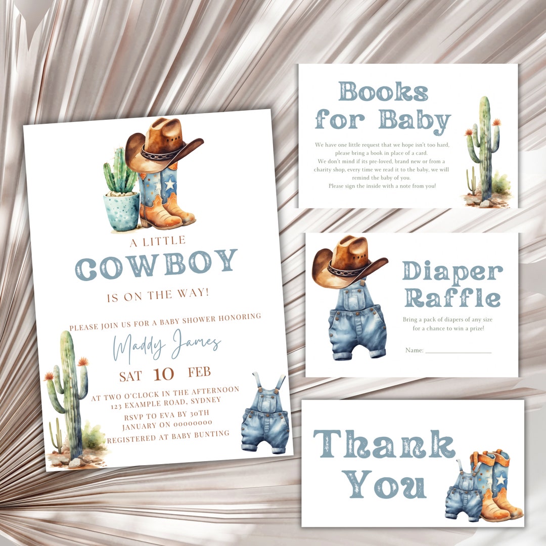 Little Cowboy Baby Shower Bundle, Western, Wild West, Country, Baby ...