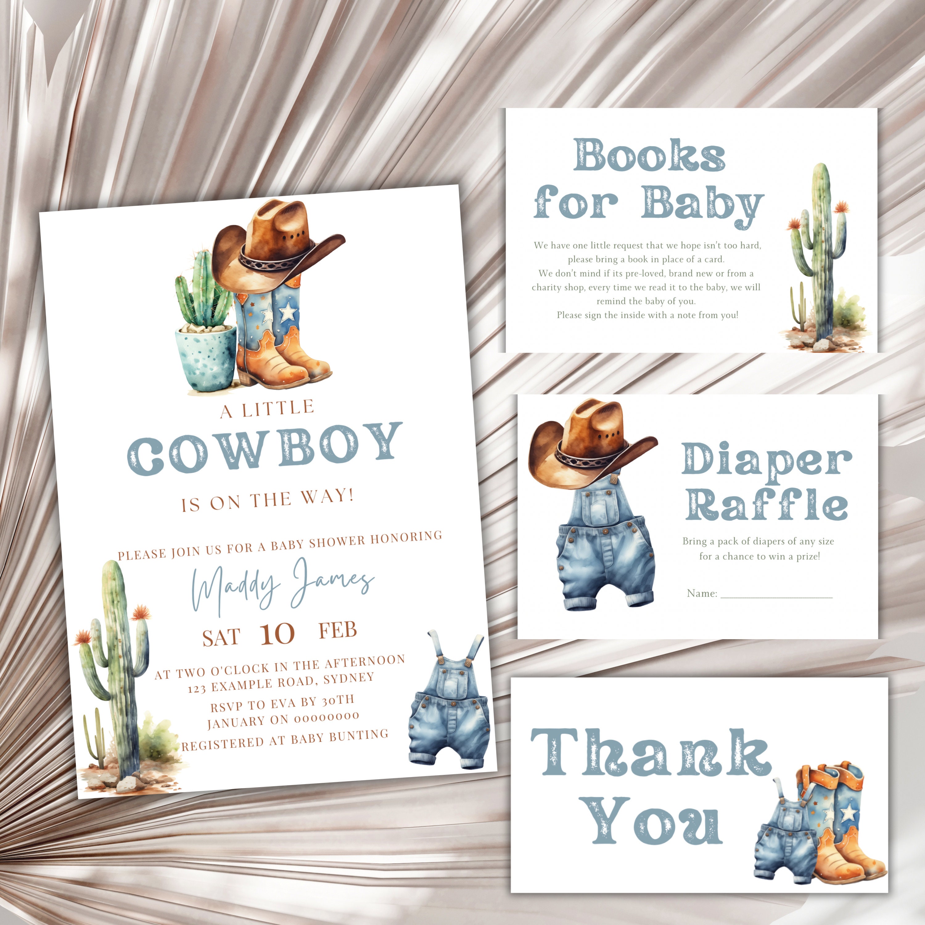 Little Cowboy Baby Shower Bundle, Western, Wild West, Country, Baby ...