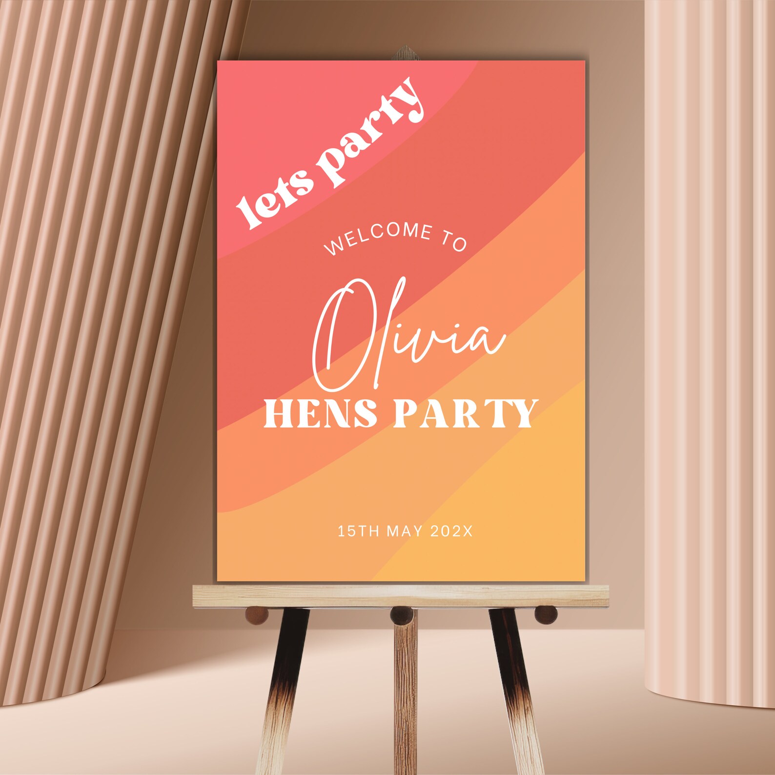 Retro Hens Party Welcome Sign, Sunset Welcome Sign, Hens Party Welcome ...