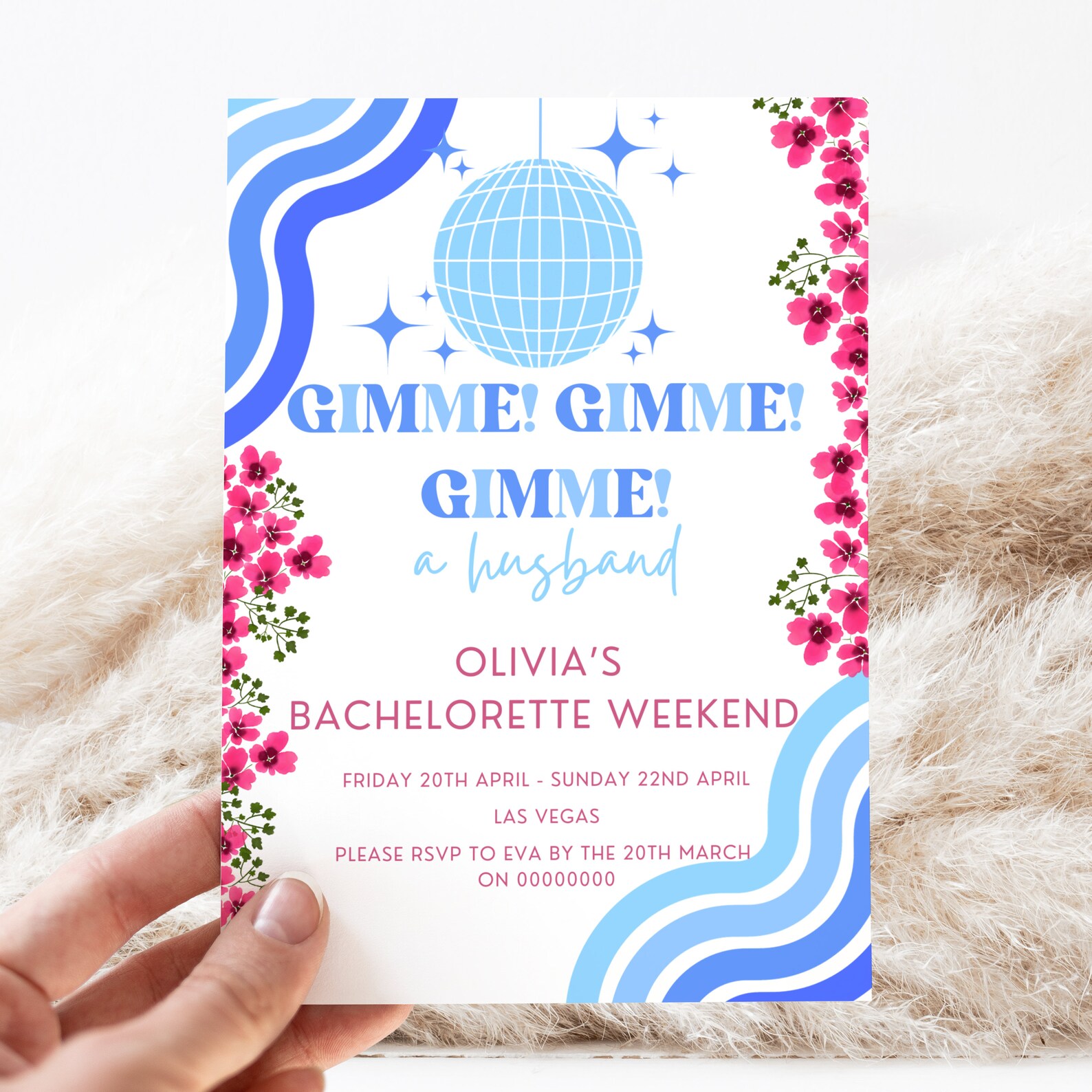 Mamma Mia Bachelorette Invitation, Gimme Gimme Gimme Bachelorette ...