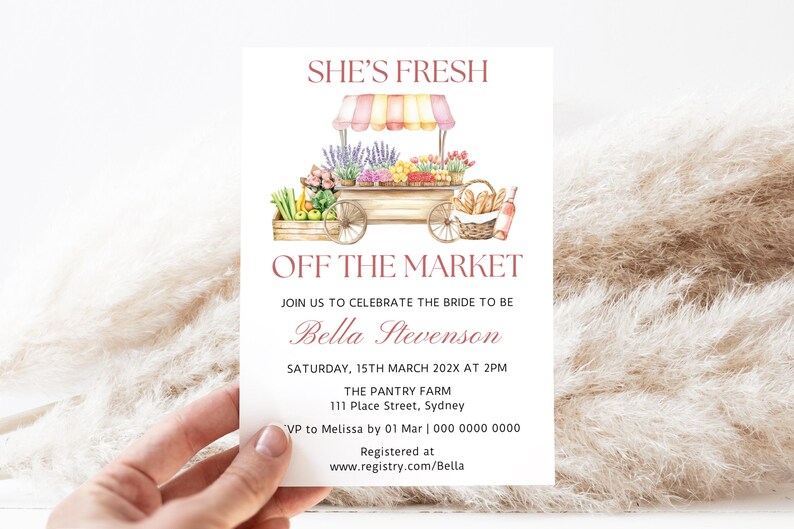 She's Fresh off the Market Bridal Shower Invitation, Farmers Market ...