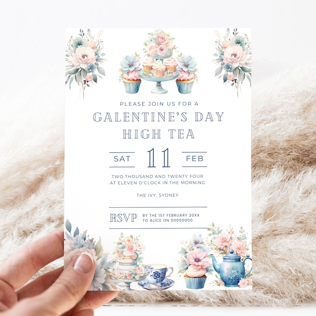 Valentine's Day High Tea Invitation, Galentine Invitation, Valentines ...