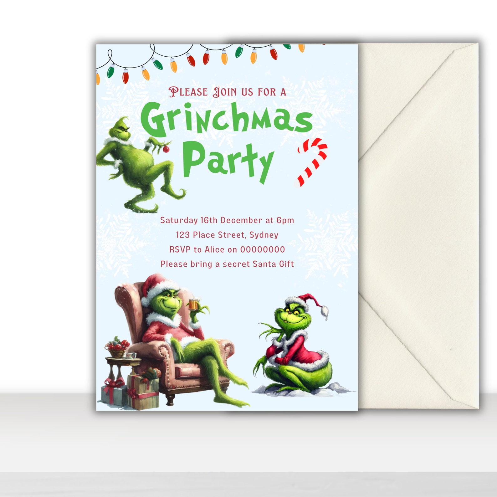 Grinchmas Invitation, Grinch Christmas Party Invitation, Grinch Party ...
