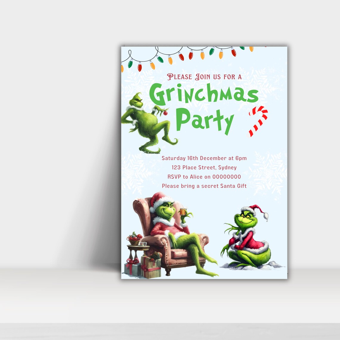 Grinchmas Invitation, Grinch Christmas Party Invitation, Grinch Party ...