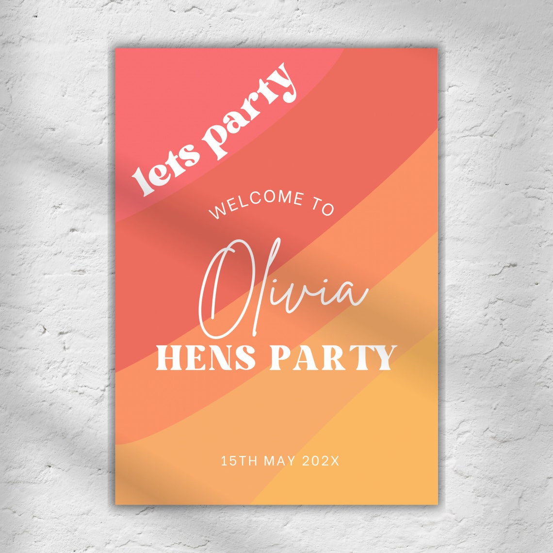 Retro Hens Party Welcome Sign, Sunset Welcome Sign, Hens Party Welcome ...