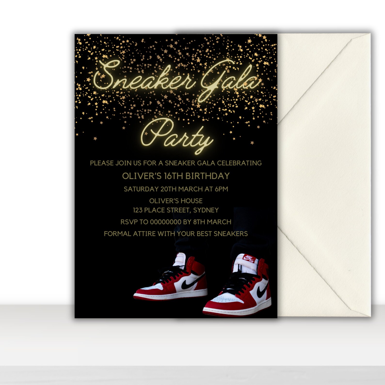 Sneaker Gala Invitation, Sneaker Birthday Invitation, Sneaker Ball ...