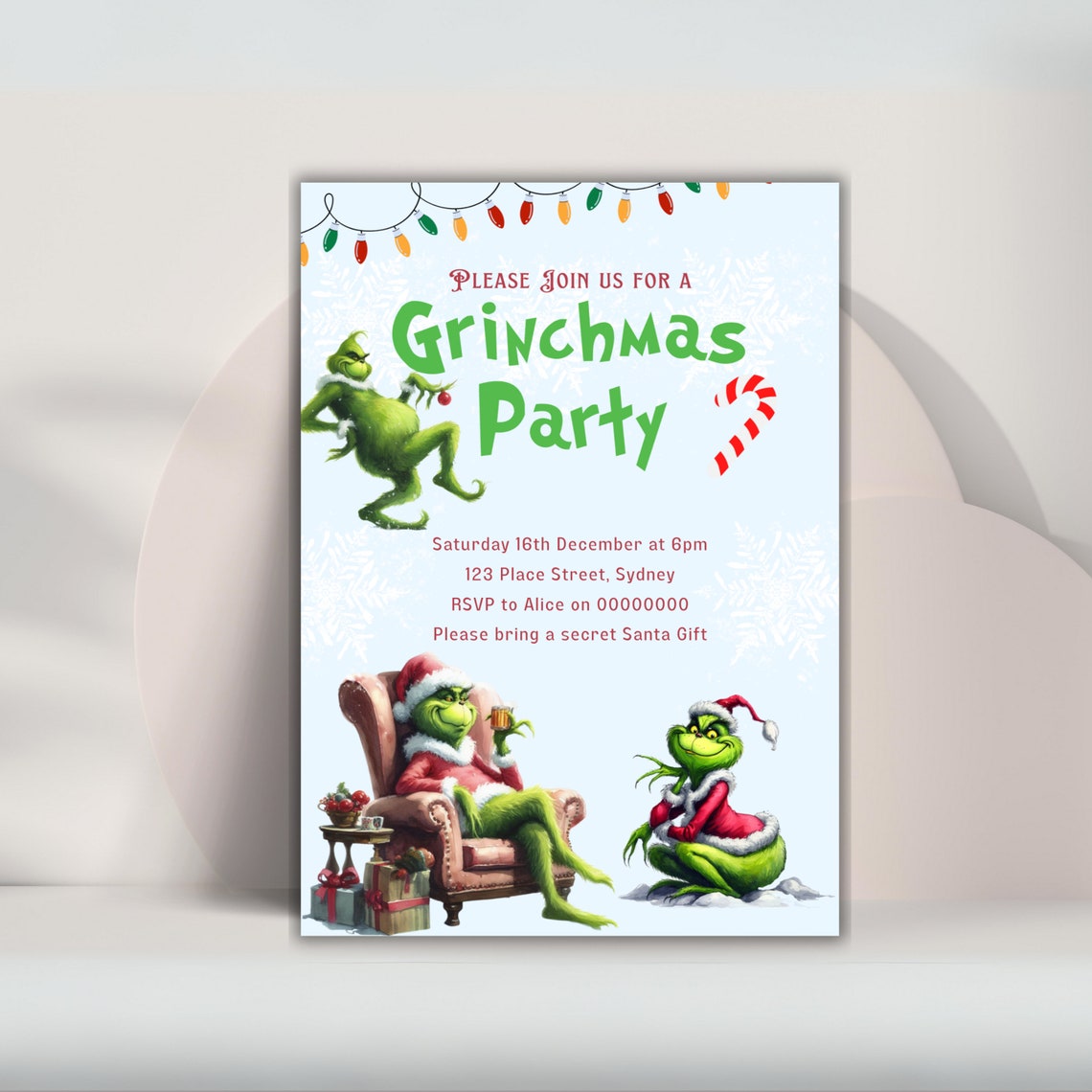 Grinchmas Invitation, Grinch Christmas Party Invitation, Grinch Party ...