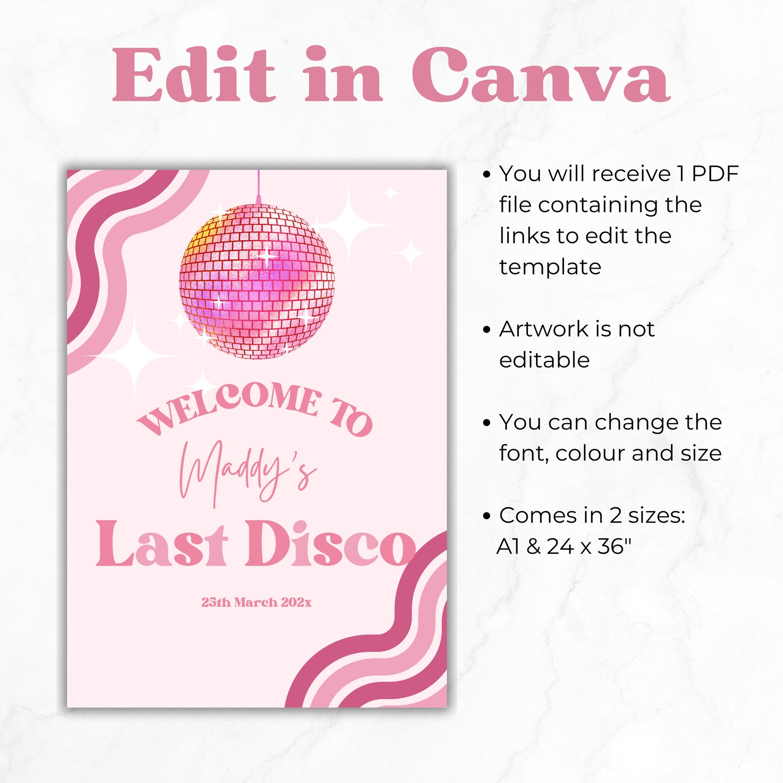 Last Disco Welcome Sign, Nashville Welcome Sign, Hens Party Welcome ...