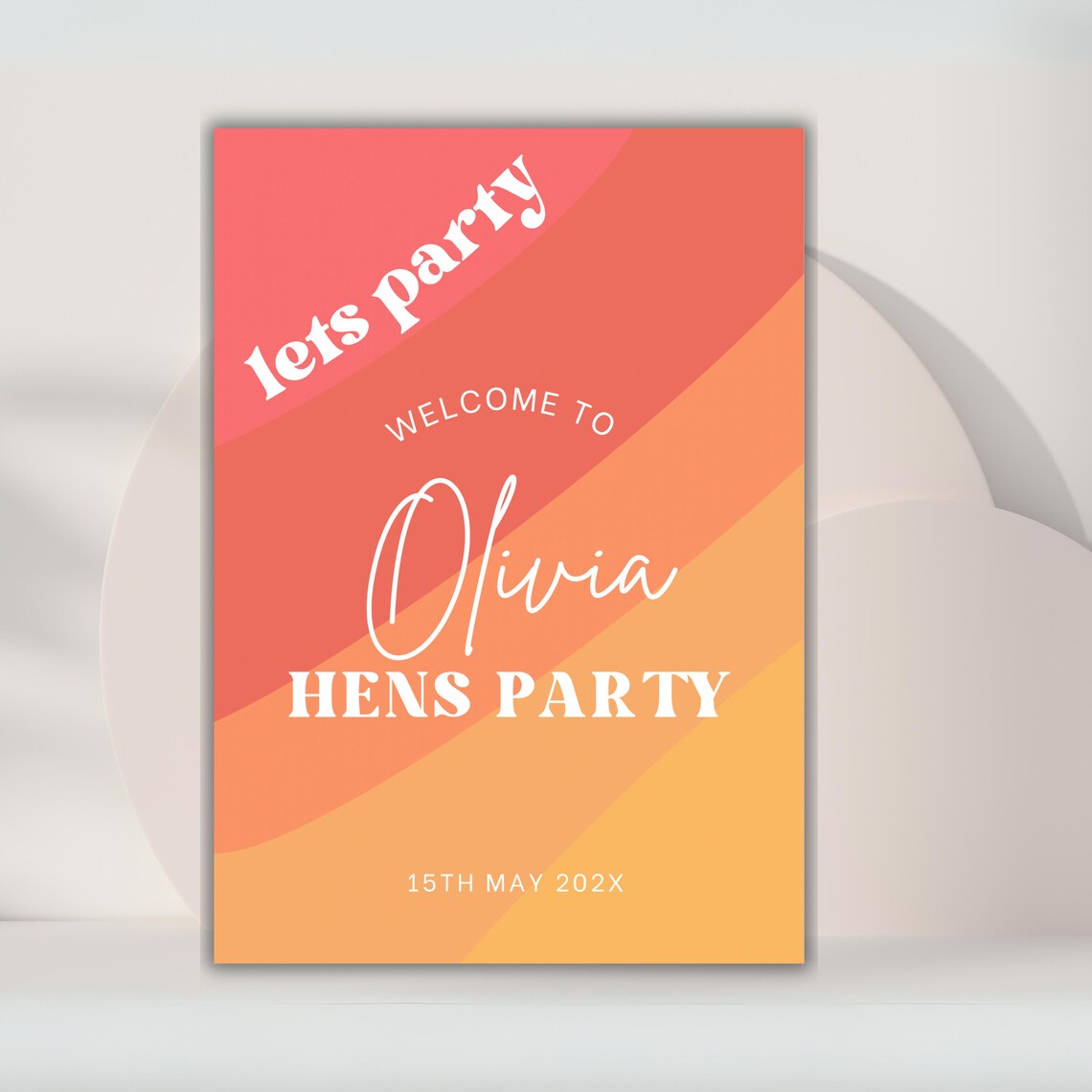 Retro Hens Party Welcome Sign, Sunset Welcome Sign, Hens Party Welcome ...
