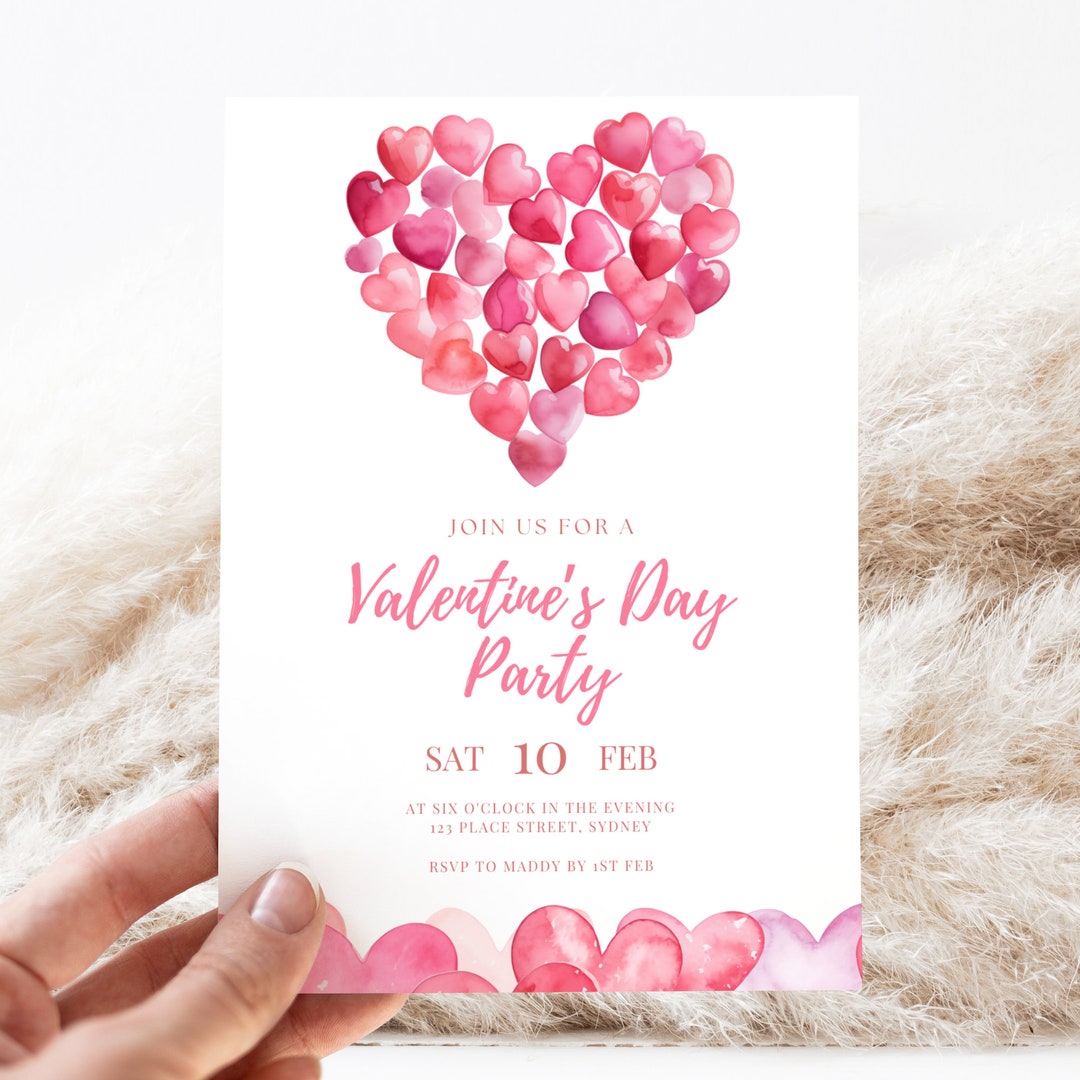 Valentines Day Party Invitation, Valentines Day Party Invite, Friends ...