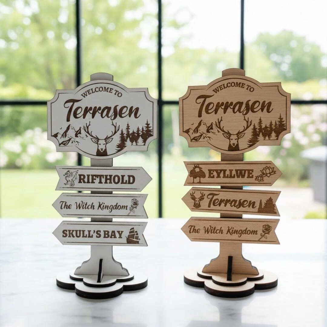 Throne of Glass Mini Book Sign Posts, Terrasen Signpost, Book Nook ...