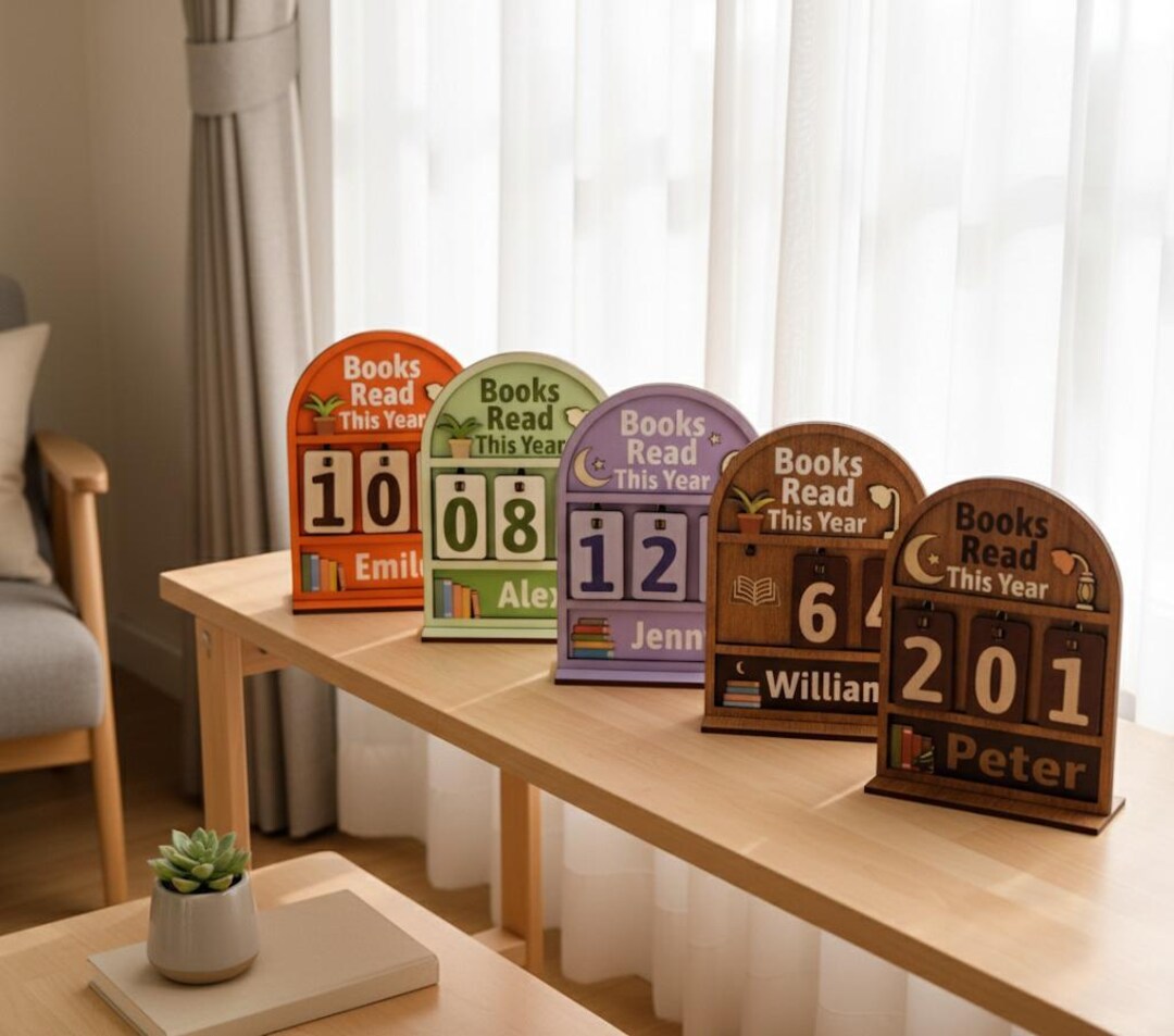 Books Read This Year Counter - Custom Books Read Tracker, Mini ...