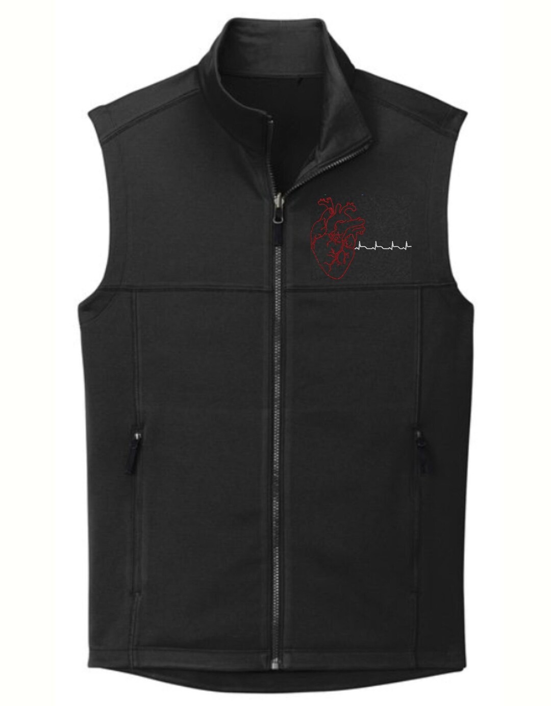 Custom Personalized Heart Cath Lab Zip up Embroidered Vest, Cardiac ...