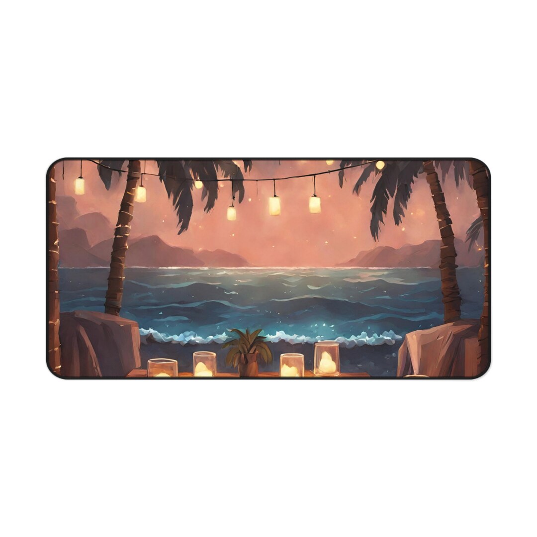 Cute Desk Mat Aesthetic Desk Pad Tropical Office - Etsy