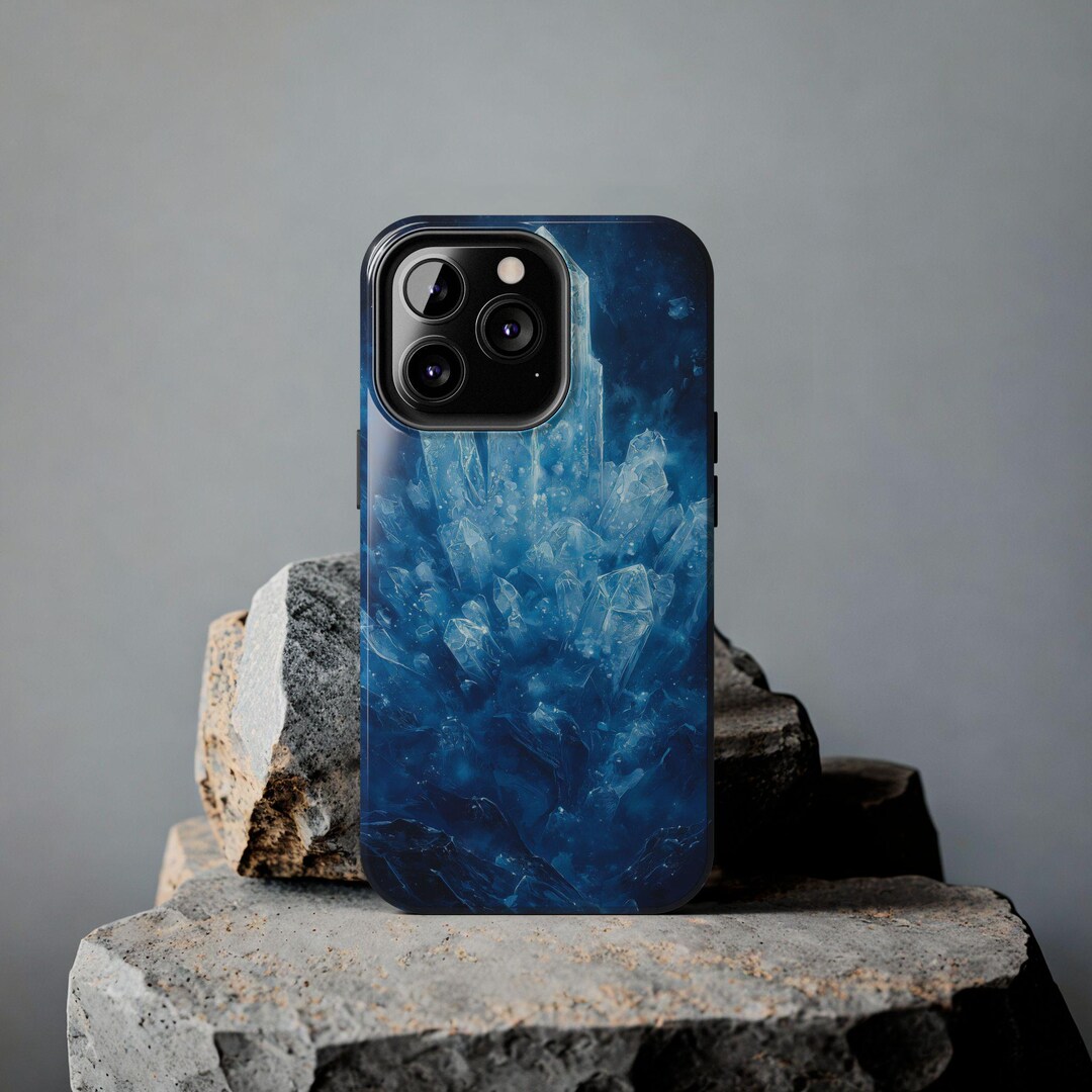 Mystic Ice Crystal iPhone Case: Deep Blue Quartz Shard, Fantasy Art - Etsy