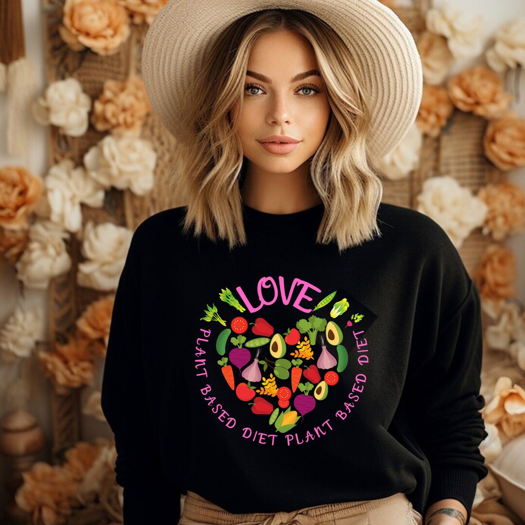 Love Plant-based Diet Svg, Vegan Vegetarian Svg, Shirt Design, No ...