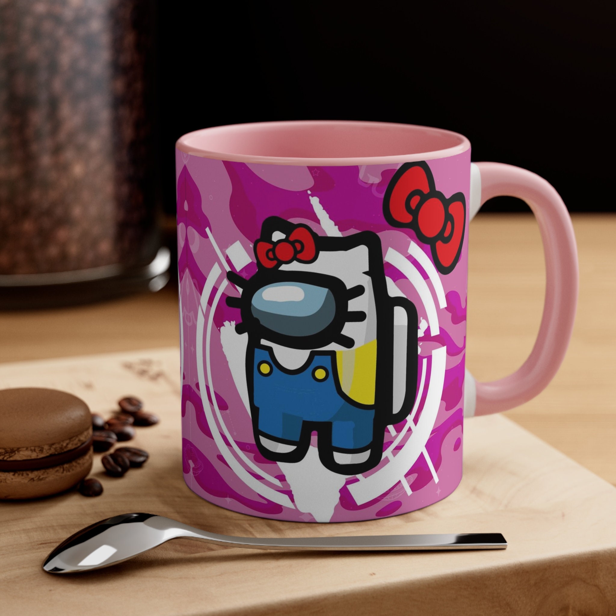 Among Us Hello Kitty Mug With Among Us Characters Drawings - Etsy