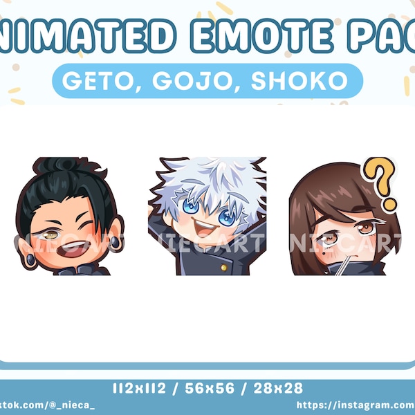 Gojo Geto Emotes for Twitch - Etsy