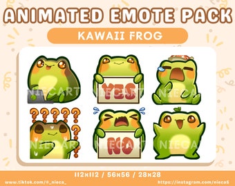 Kawaii Animated Frog GIF Twitch Discord Pngtuber, Vtuber, Emote for ...