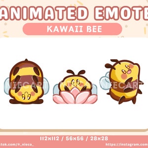 Cute ANIMATED BEE EMOTES for Twitch, Discord, Youtube | Kawaii Dancing ...