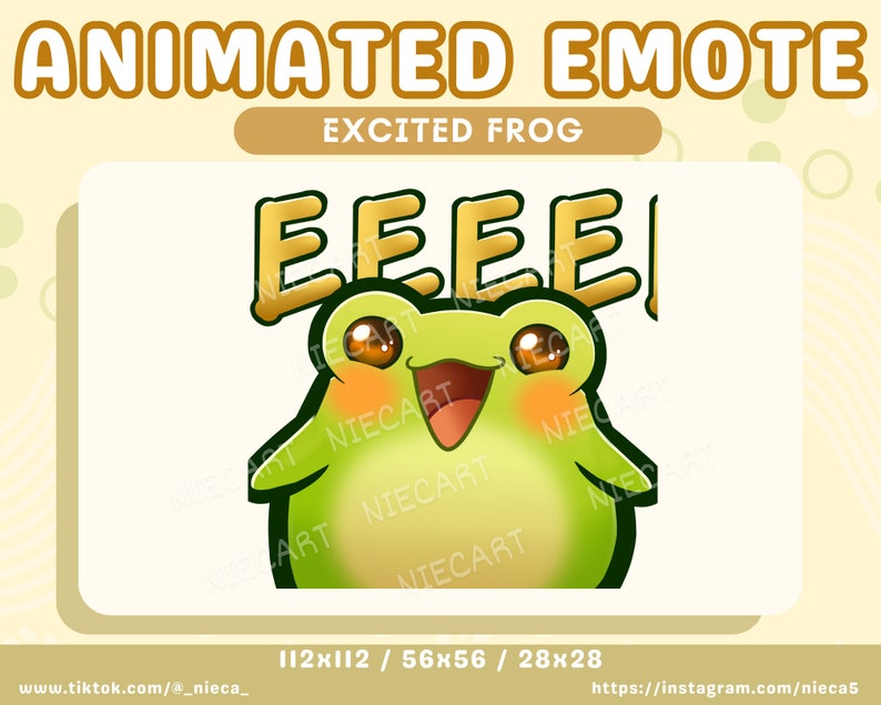 Cute ANIMATED Emote Excited Frog GIF for Twitch, Discord, Youtube ...