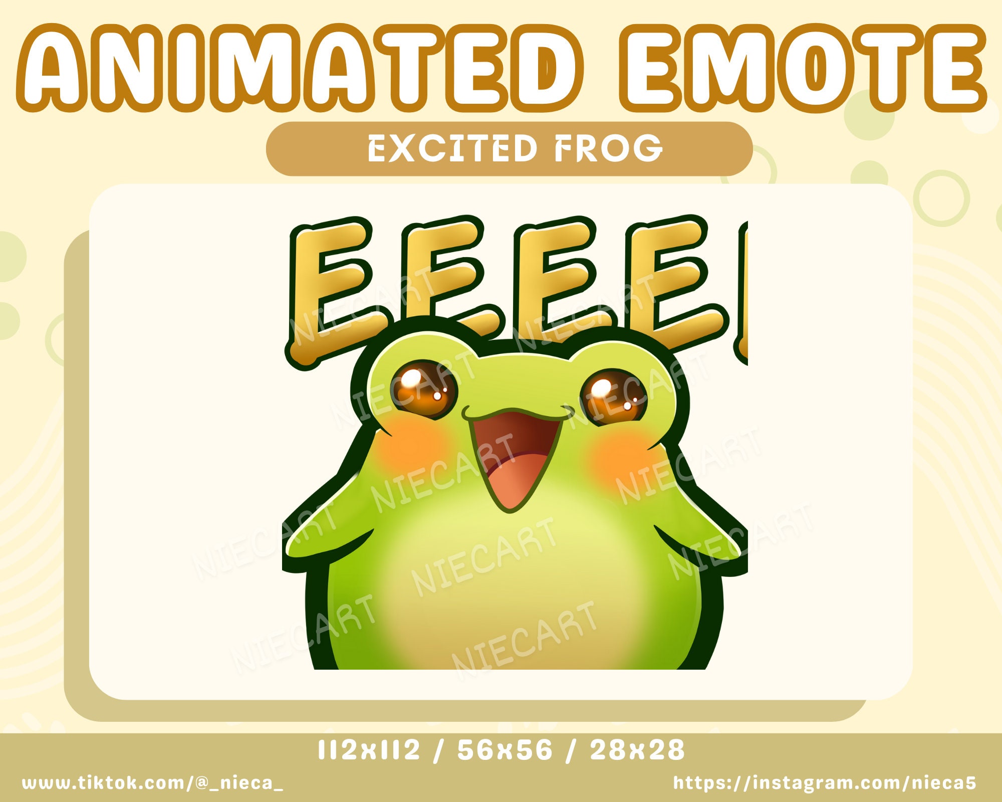 Cute ANIMATED Emote Excited Frog GIF for Twitch, Discord, Youtube ...