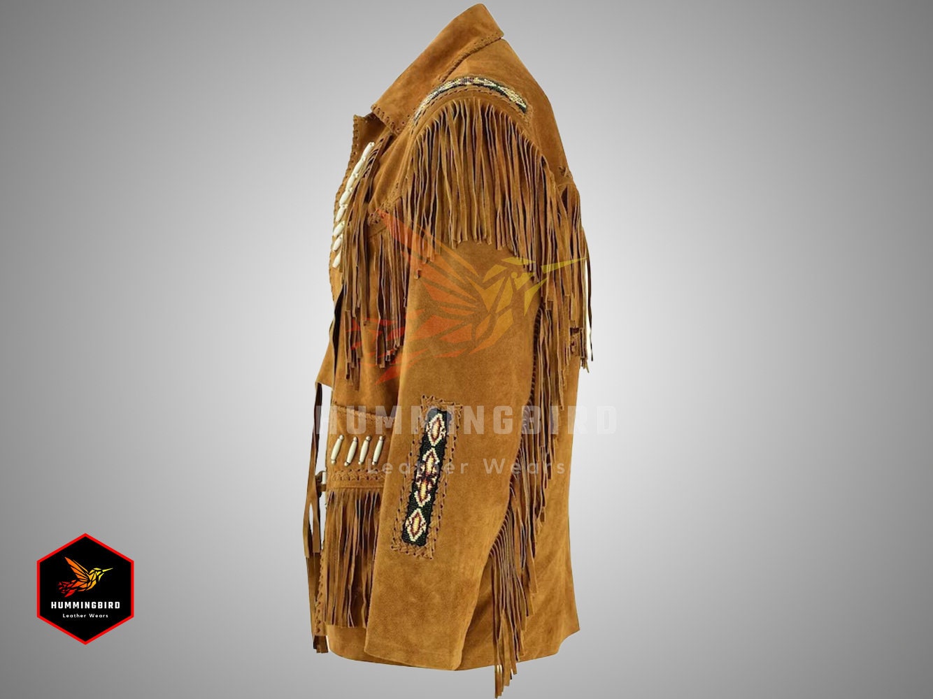 Men's Buckskin Leather Cowboy Jacket: Native American Western Fringe ...