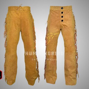 Men's Buckskin Suede Leather Pants: Western Cowboy Style - Etsy