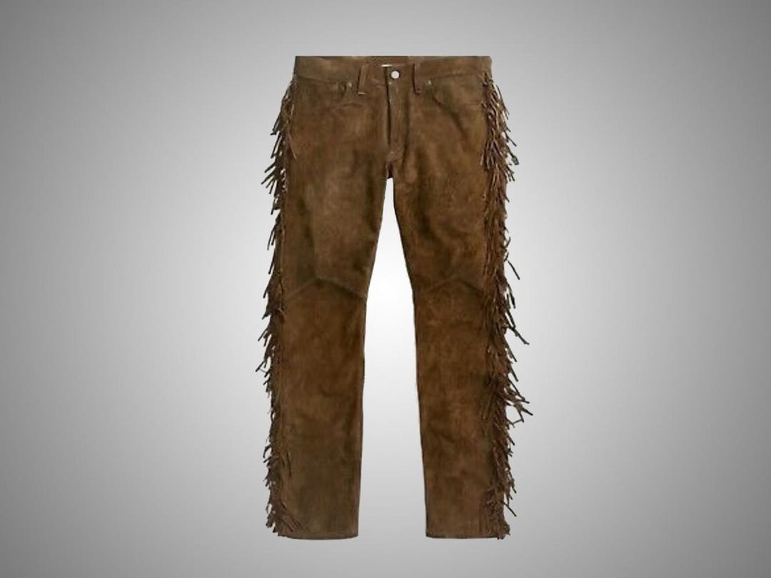 Native American Western Leather Buckskin Original Pant Trouser Style ...