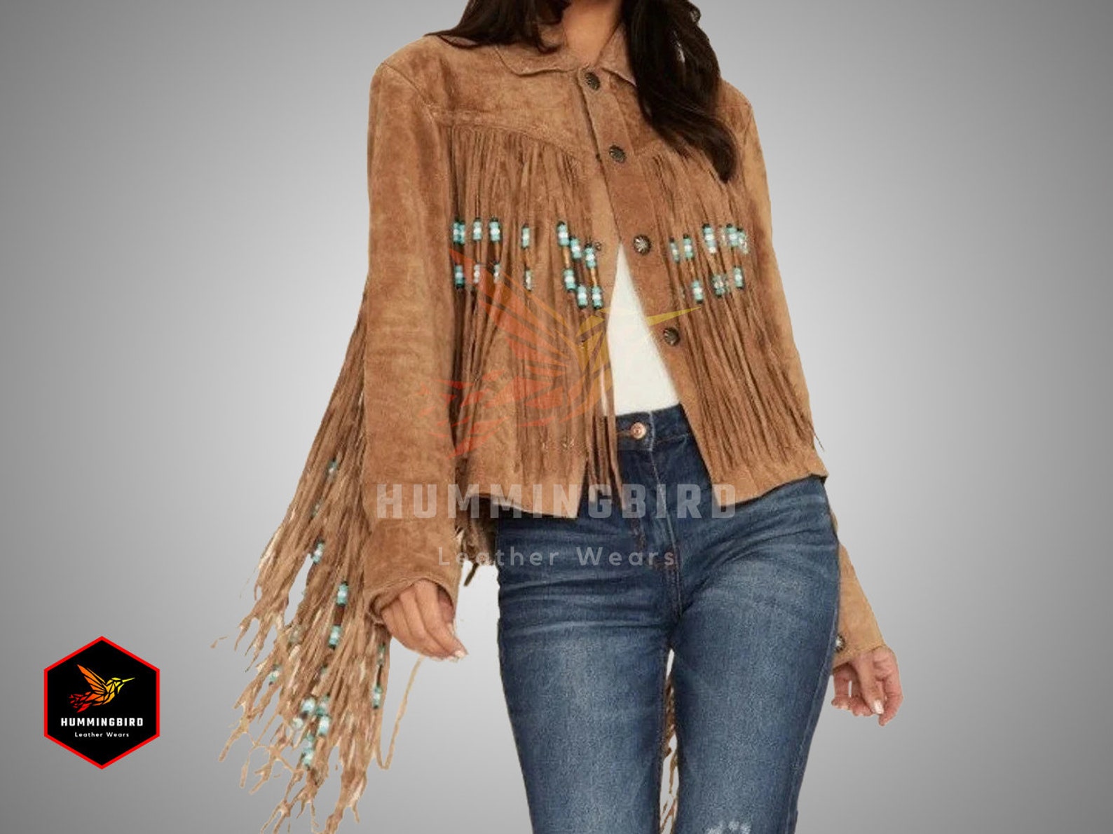 Native Suede Fringes Leather Jacket for Women, Women Vintage Brown ...