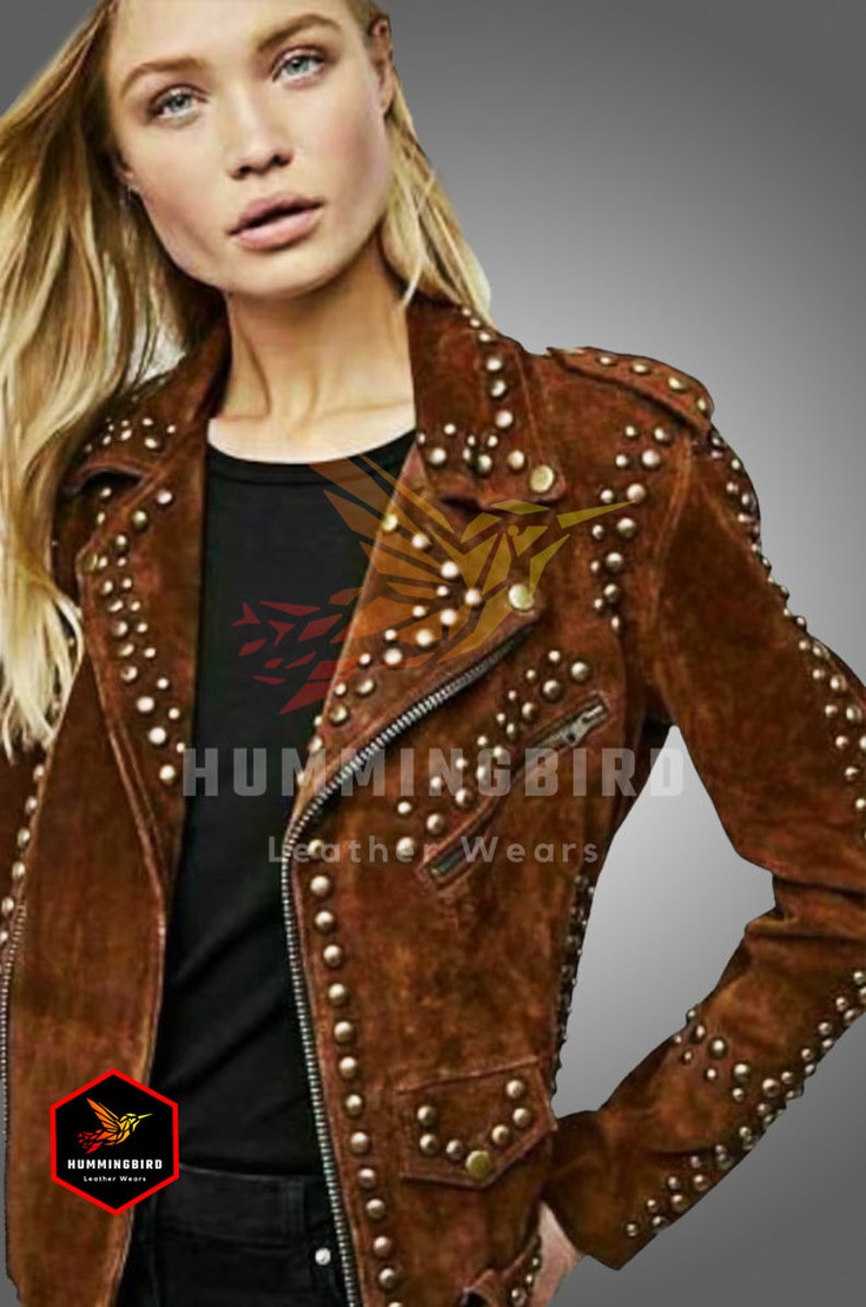 Brown Handmade Suede Leather Jacket, Women's Vintage Fringe Leather Jacket, Ladies Oversized ...