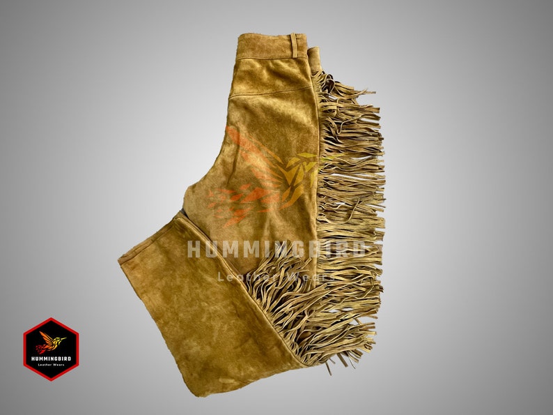 Men's Buckskin Suede Leather Pants - Western Cowboy Fringe Chaps - Etsy