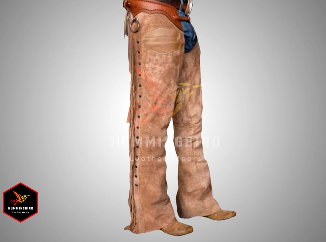 Handmade Cowgirl Chap Buck Skin Suede Leather Pant, Rodeo Chap Western ...