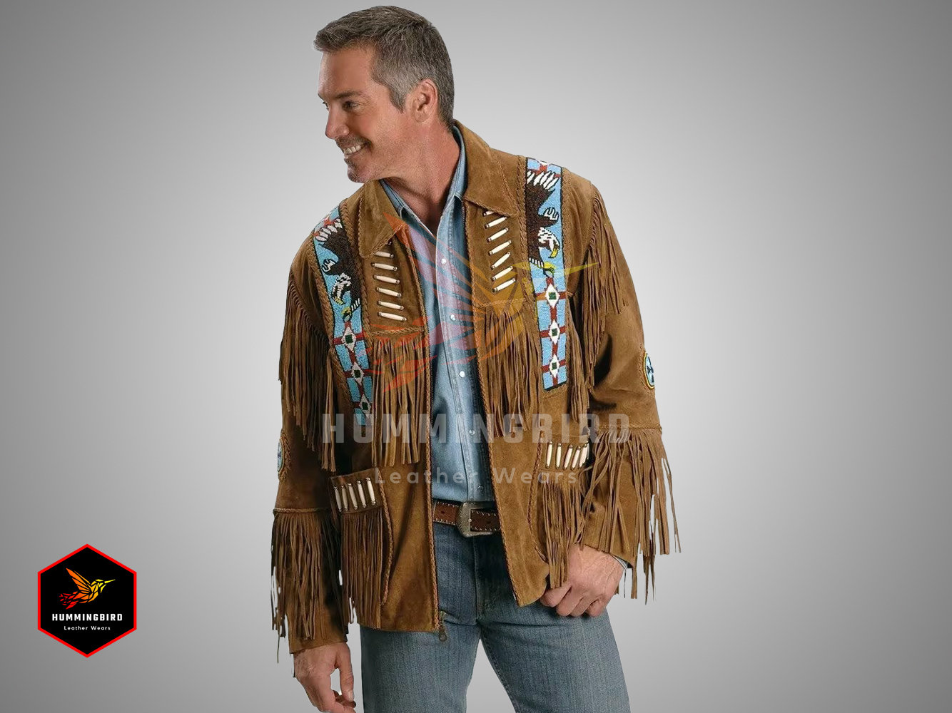 Men's Buckskin Leather Cowboy Jacket: Native American Western Fringe Coat - Etsy