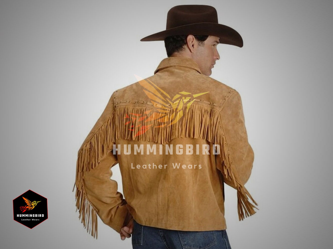 Men's Vintage Fringe Buckskin Leather Cowboy Jacket - Etsy