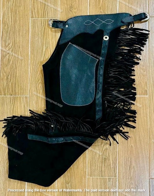 Handmade Cowgirl Chap Buck Skin Suede Leather Pant, Rodeo Chap Western ...