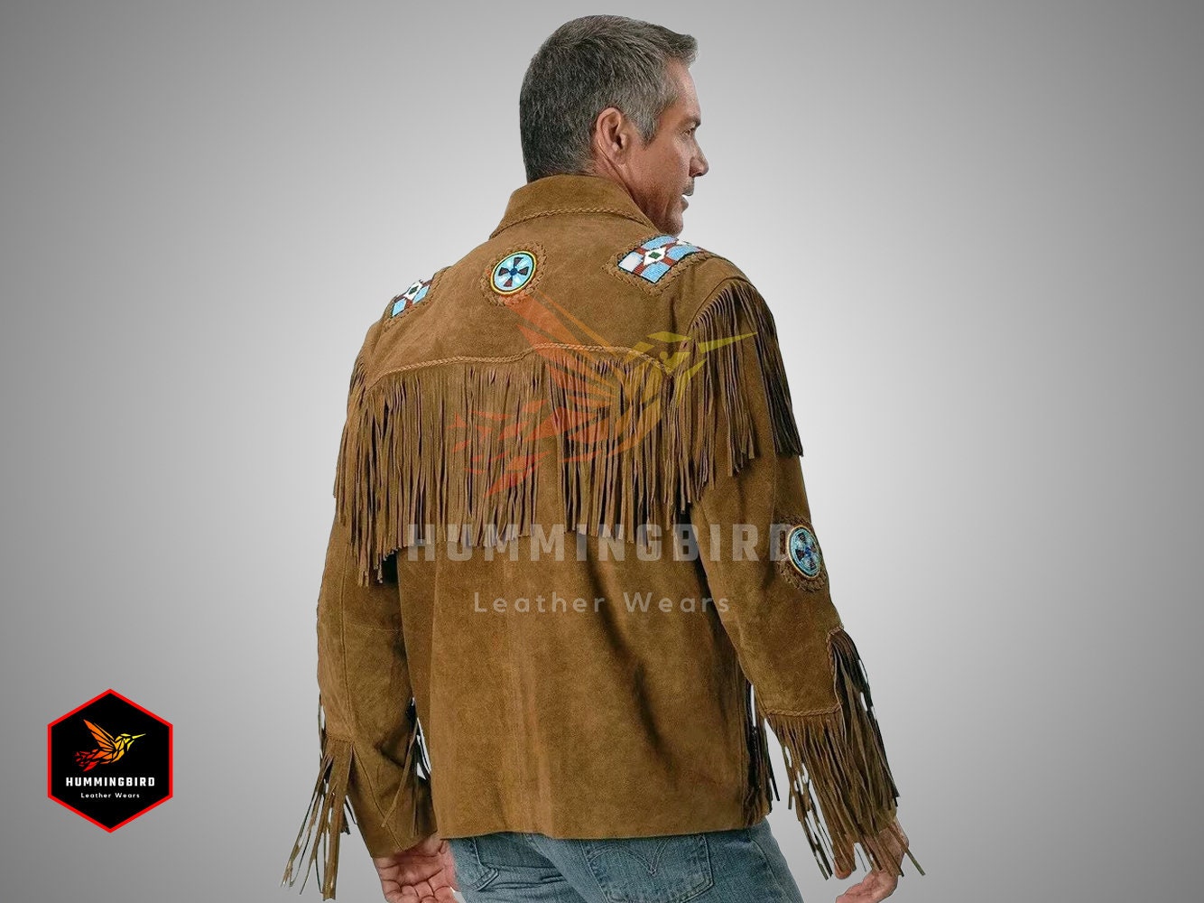 Men's Buckskin Leather Western Jacket: Fringed Cowboy Coat - Etsy