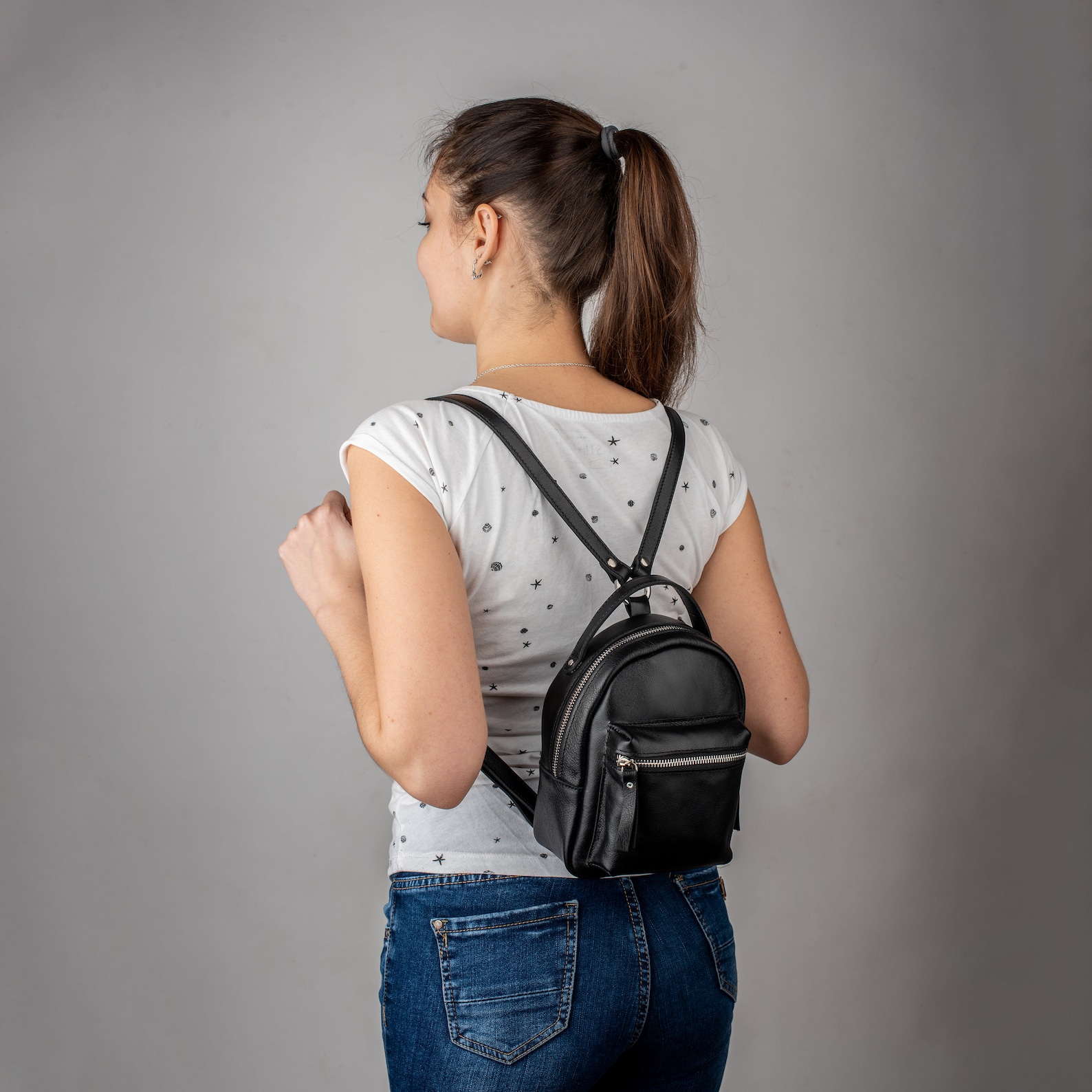 Women's Leather Backpack, Leather Mini Backpack for Girls, Custom ...