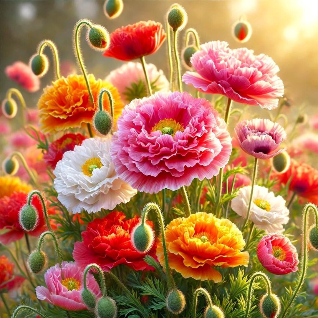 1000+ Double Poppy Seeds Multicolor Annual Flowers - Etsy