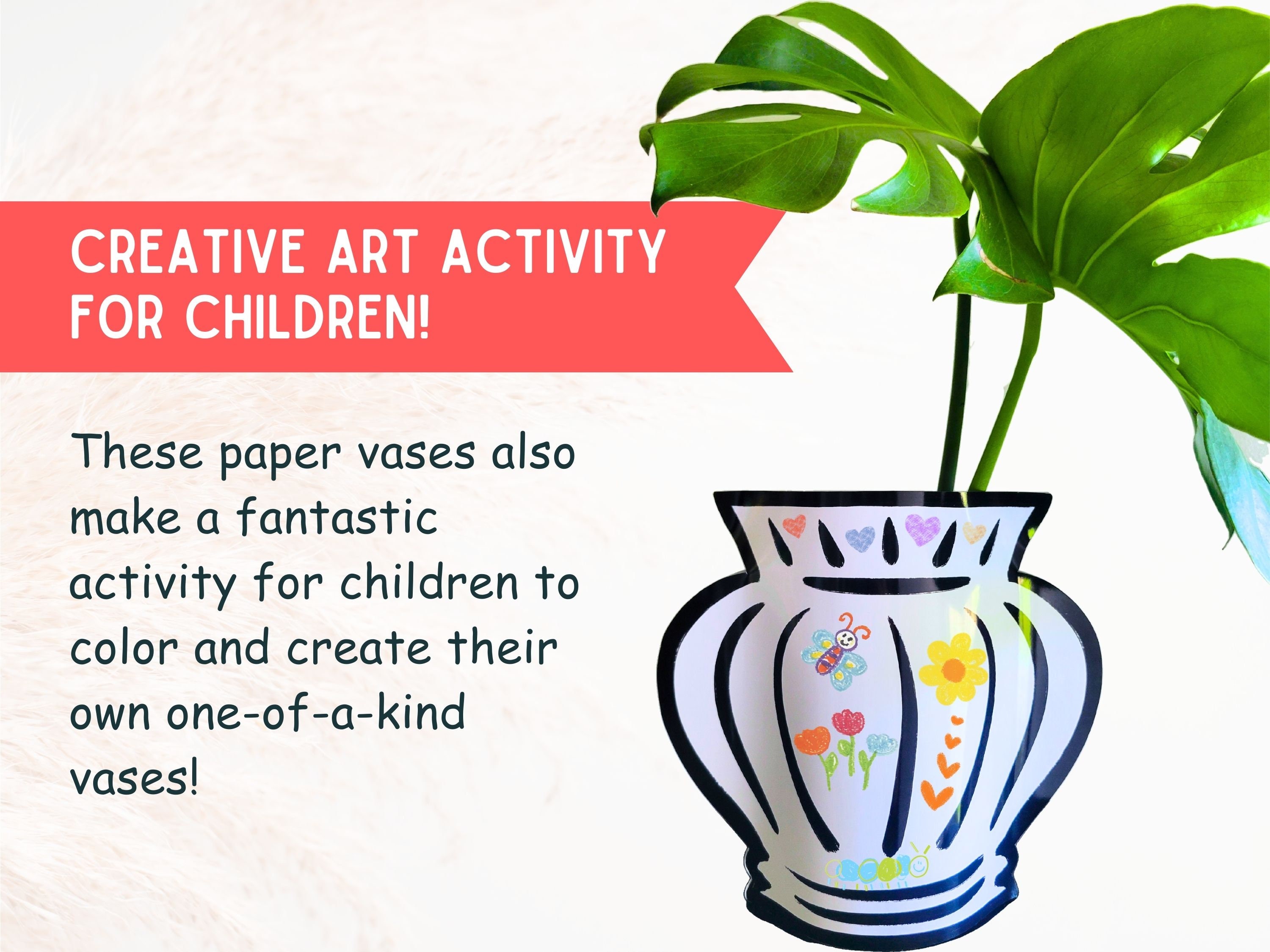 2-D Paper Vases, Doodle, Paper Flower Vase, Vase Cover, Cartoon Vase ...