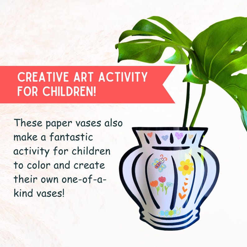 2D Paper Vase Covers: Cartoon Floral Decorations (PDF Printables ...
