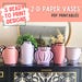 2D Paper Vase Covers: Cartoon Floral Decorations (PDF Printables ...