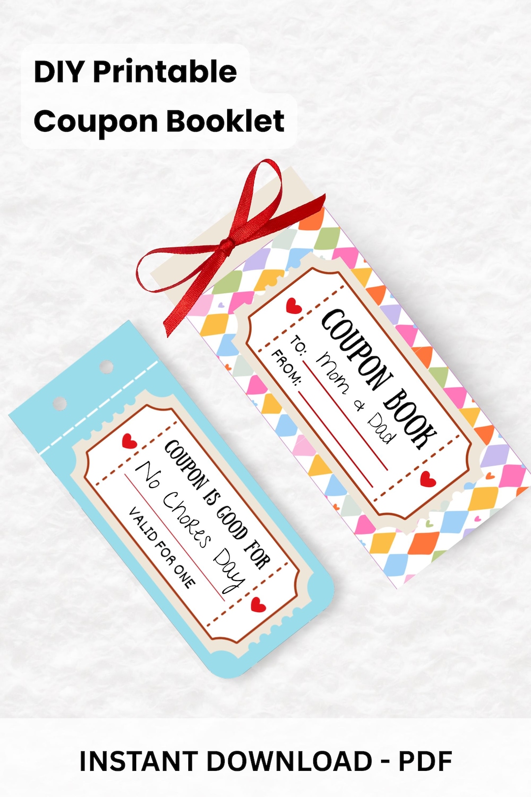 Kids Coupon Book PDF | Chore Rewards Printable Gift | Non-candy Kids ...