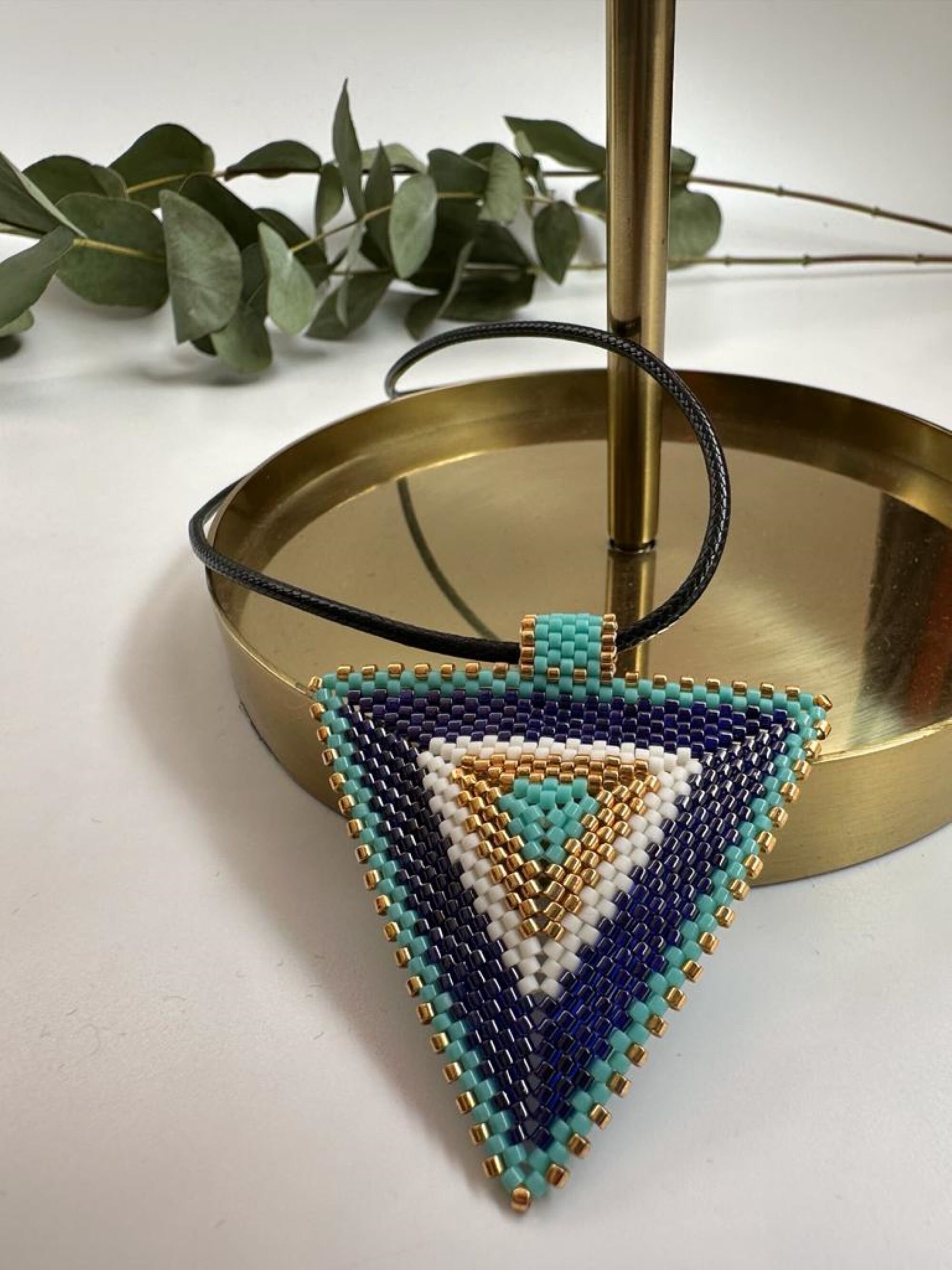 Miyuki Triangle Necklace, Bohemian Jewelry, Miyuki Necklace, Beads ...