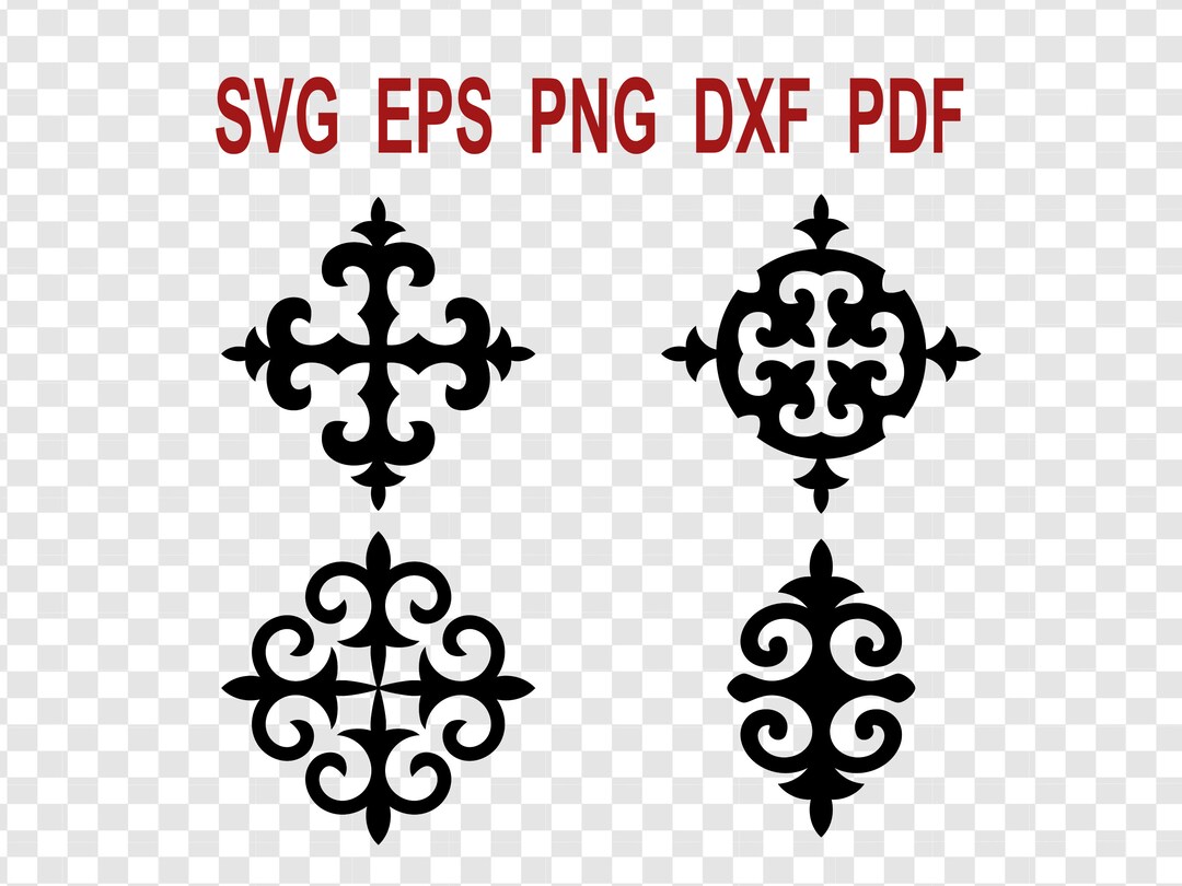 4 Authentic Nomadic Patterns, SVG Clipart, Ethnic Art Bundle Digital ...