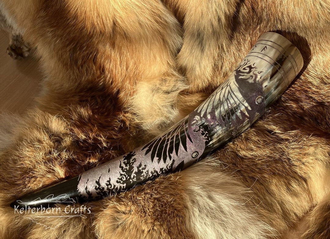 Odin's Ravens Drinking Horn - Etsy